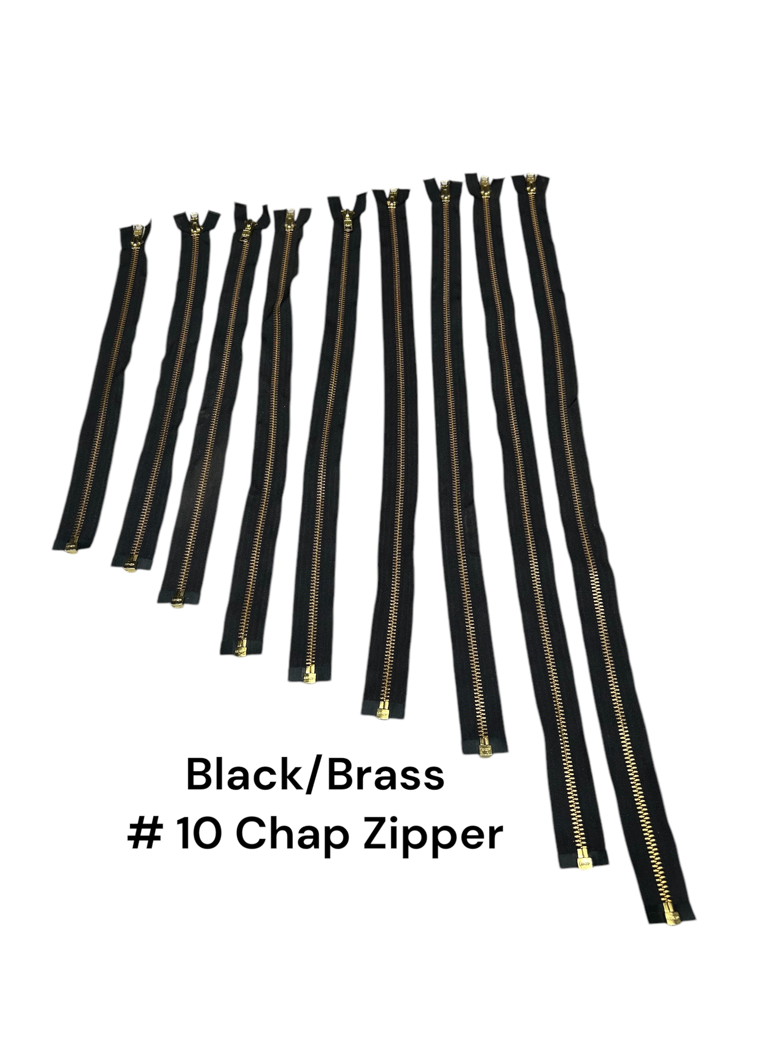 #10 Black/Brass chap zipper – Traditions Leathercraft LLC