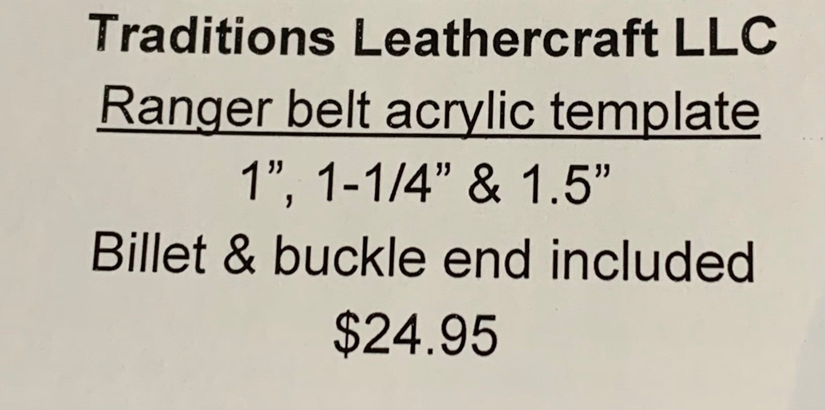 Ranger Belt acrylic template pack – Traditions Leathercraft LLC